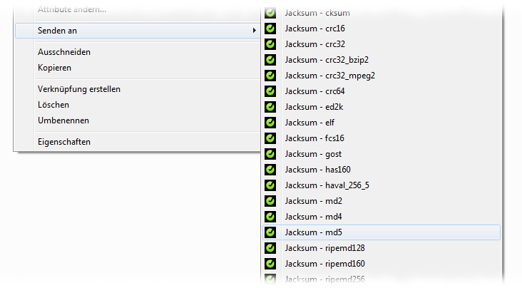 Tutorial: Installation von Jacksum in den Windows Explorer